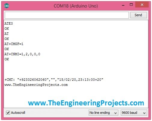 Receive Sms With At Commands Using Sim900 And Arduino The Engineering Projects