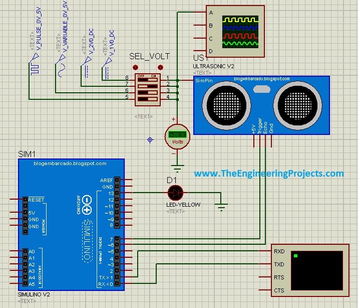 Ultrasonic Sensor Simulation In Proteus Arduino Proje