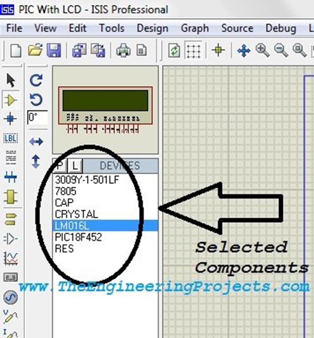 Circuit Designing of LCD with PIC - The Engineering Projects