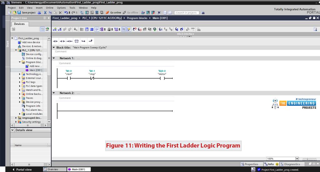 Creating the First Ladder Logic Program in PLC Simulator - The ...
