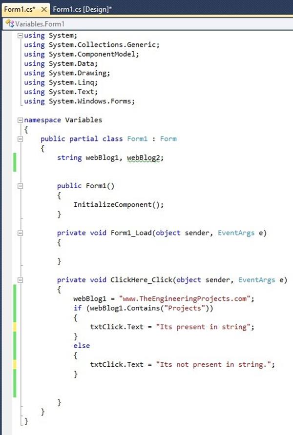 How to use C# String Variables - The Engineering Projects