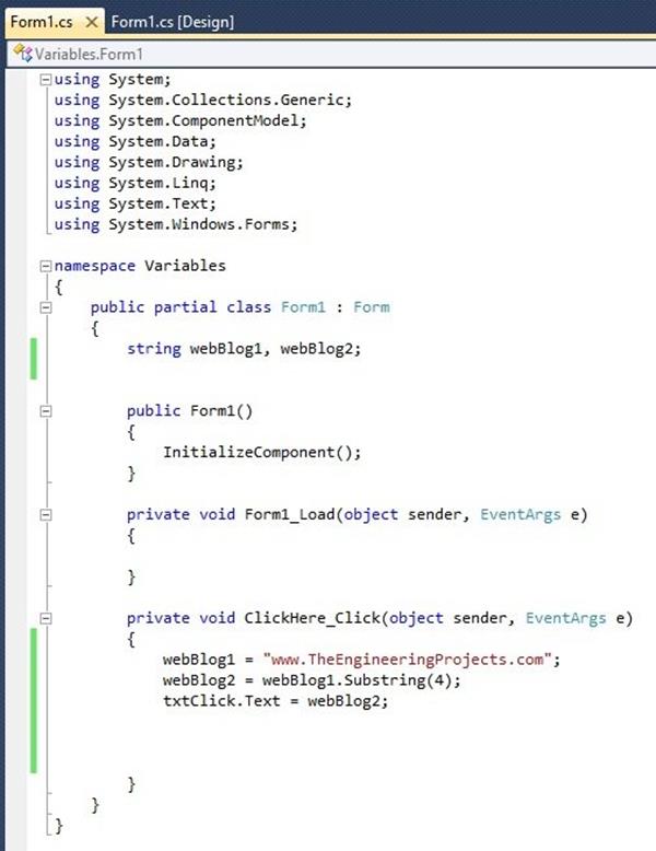 How to use C# String Variables - The Engineering Projects