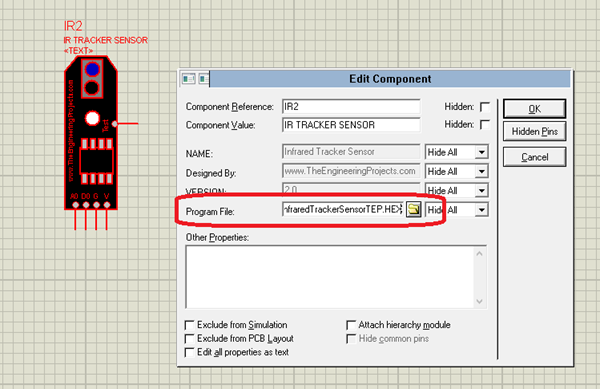 Infrared Tracker Sensor Library for Proteus - The Engineering Projects