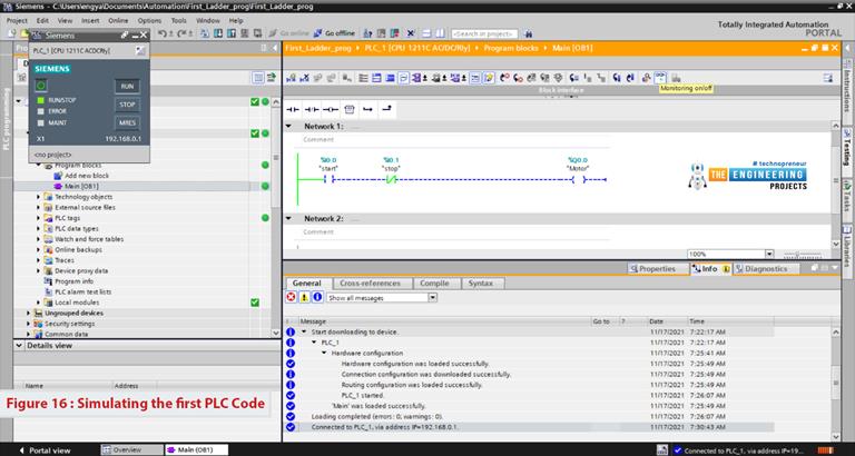 Creating the First Ladder Logic Program in PLC Simulator - The ...