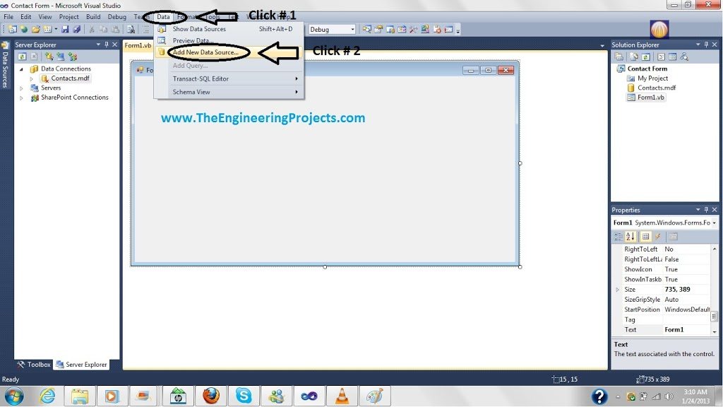 Create Database in Microsoft Visual Studio - The Engineering Projects