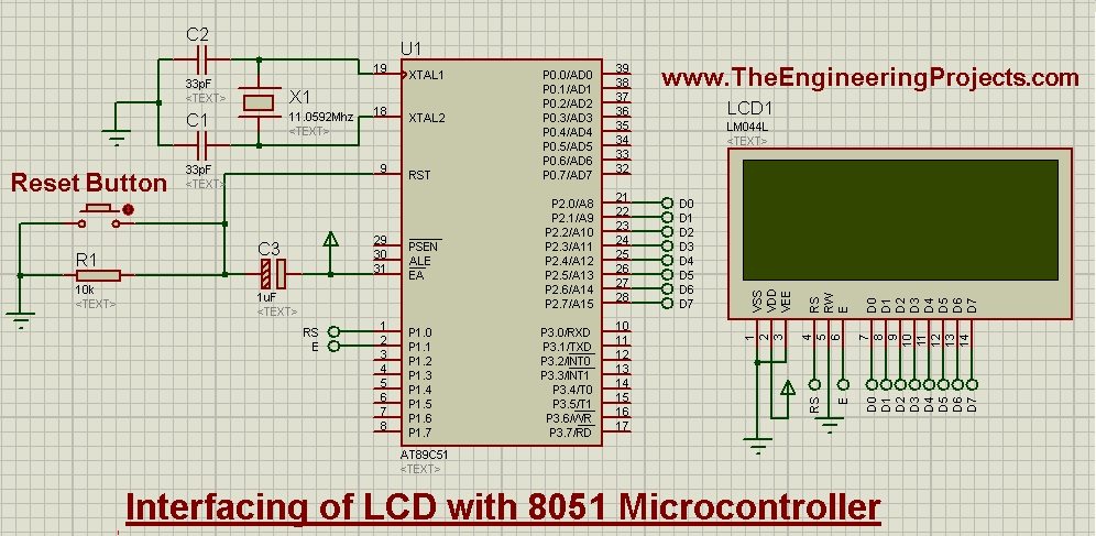 Interfacing of LCD with 8051 Microcontroller in Proteus ISIS - The ... Interfacing of LCD with 8051 Microcontroller in Proteus ISIS - The ...