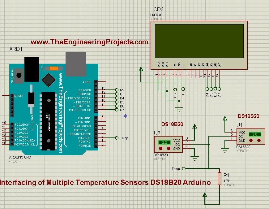Interfacing of Multiple DS18B20 Arduino - The Engineering Projects Interfacing of Multiple DS18B20 Arduino - The Engineering Projects