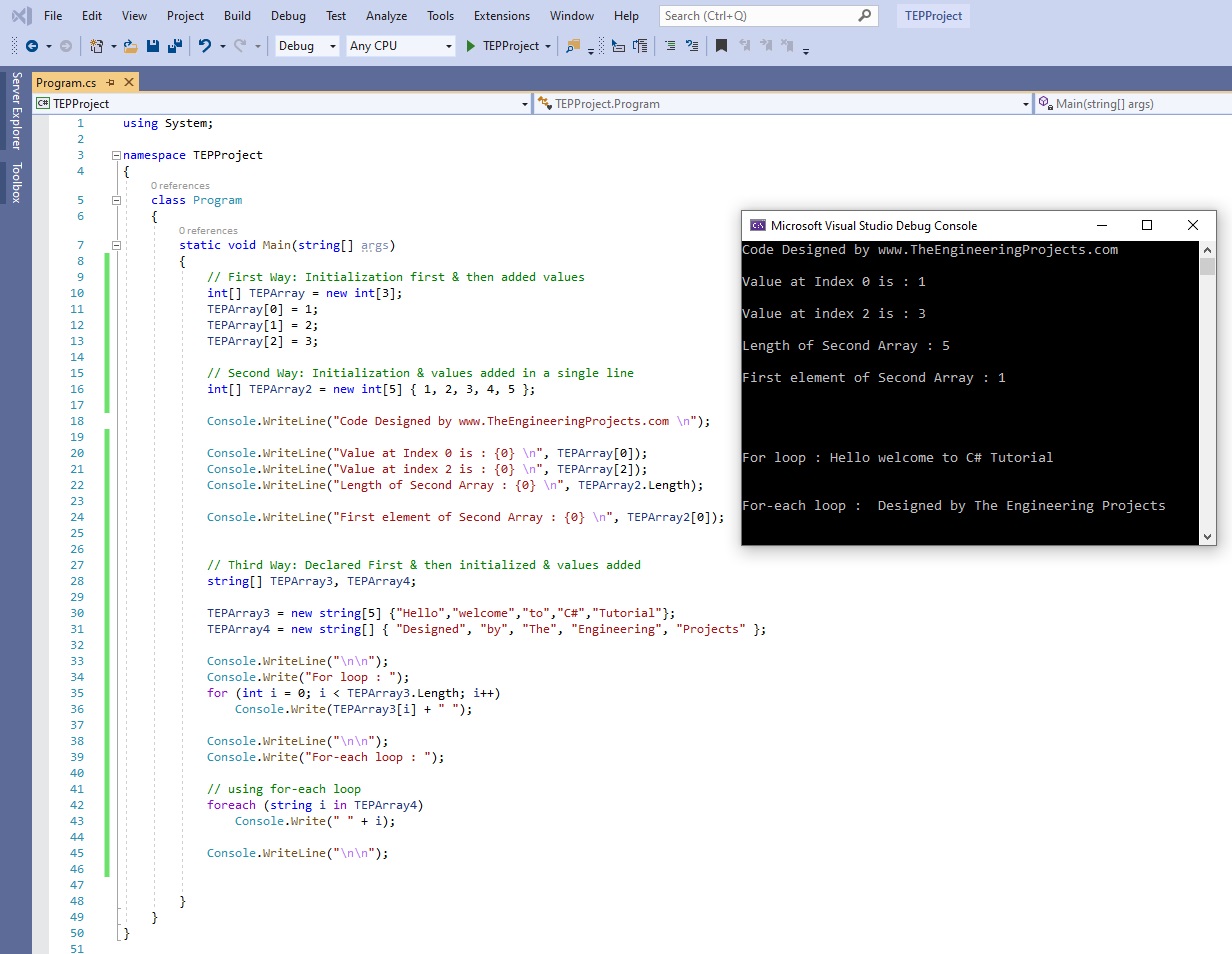How to use Arrays in C# ??? - The Engineering Projects