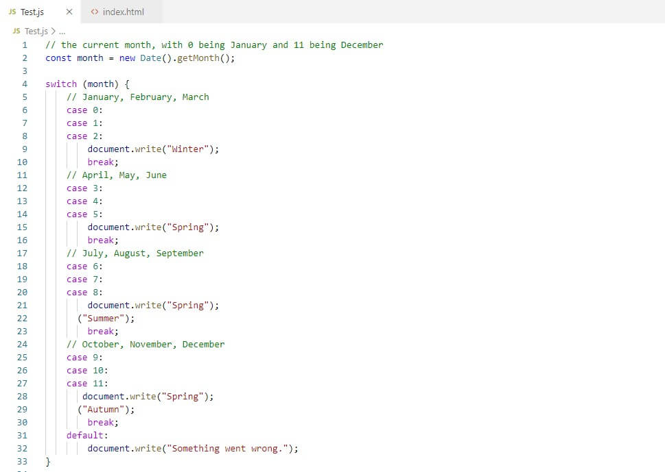 Switch Statement In JavaScript The Engineering Projects