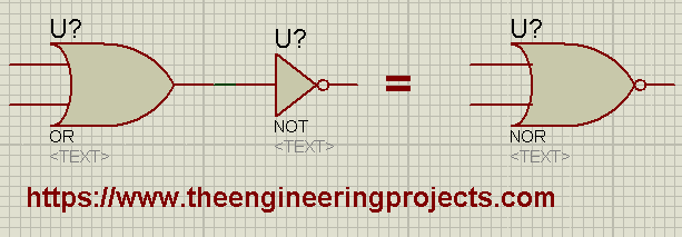 NOR as Universal Gate in Proteus ISIS - The Engineering Projects